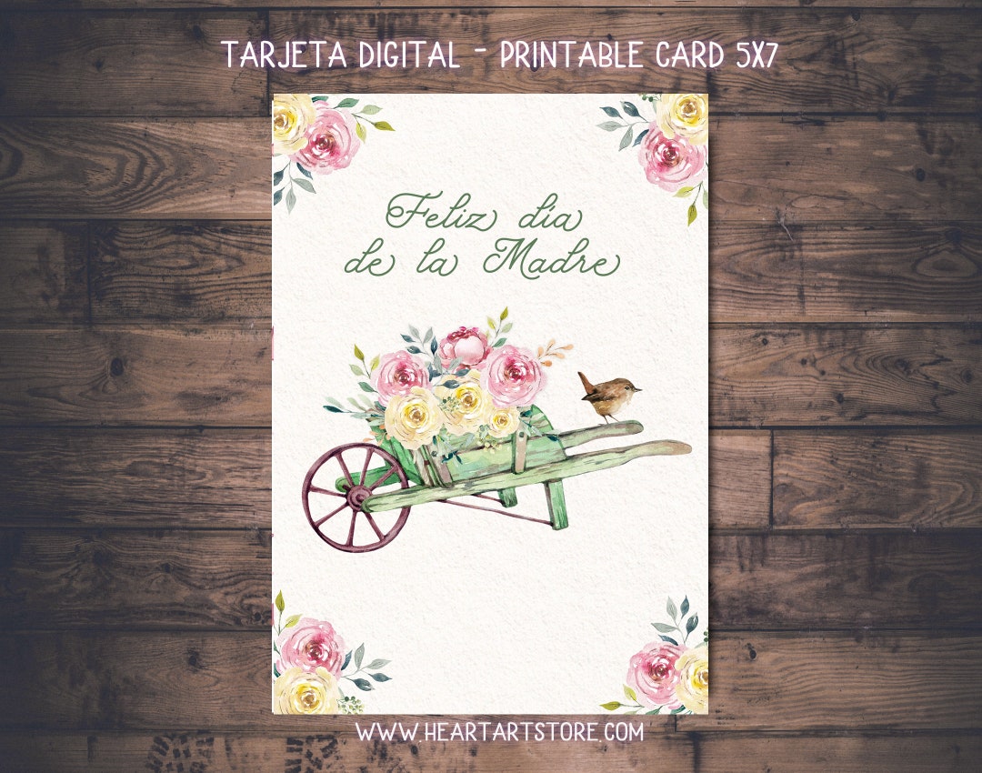 Printable Mother's Day Card in Spanish- Watercolor Sweetness- Tarjeta ...