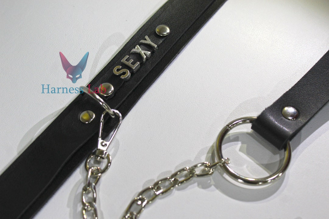 Leather Slave Collar Writing on Leather Personalized Leather - Etsy