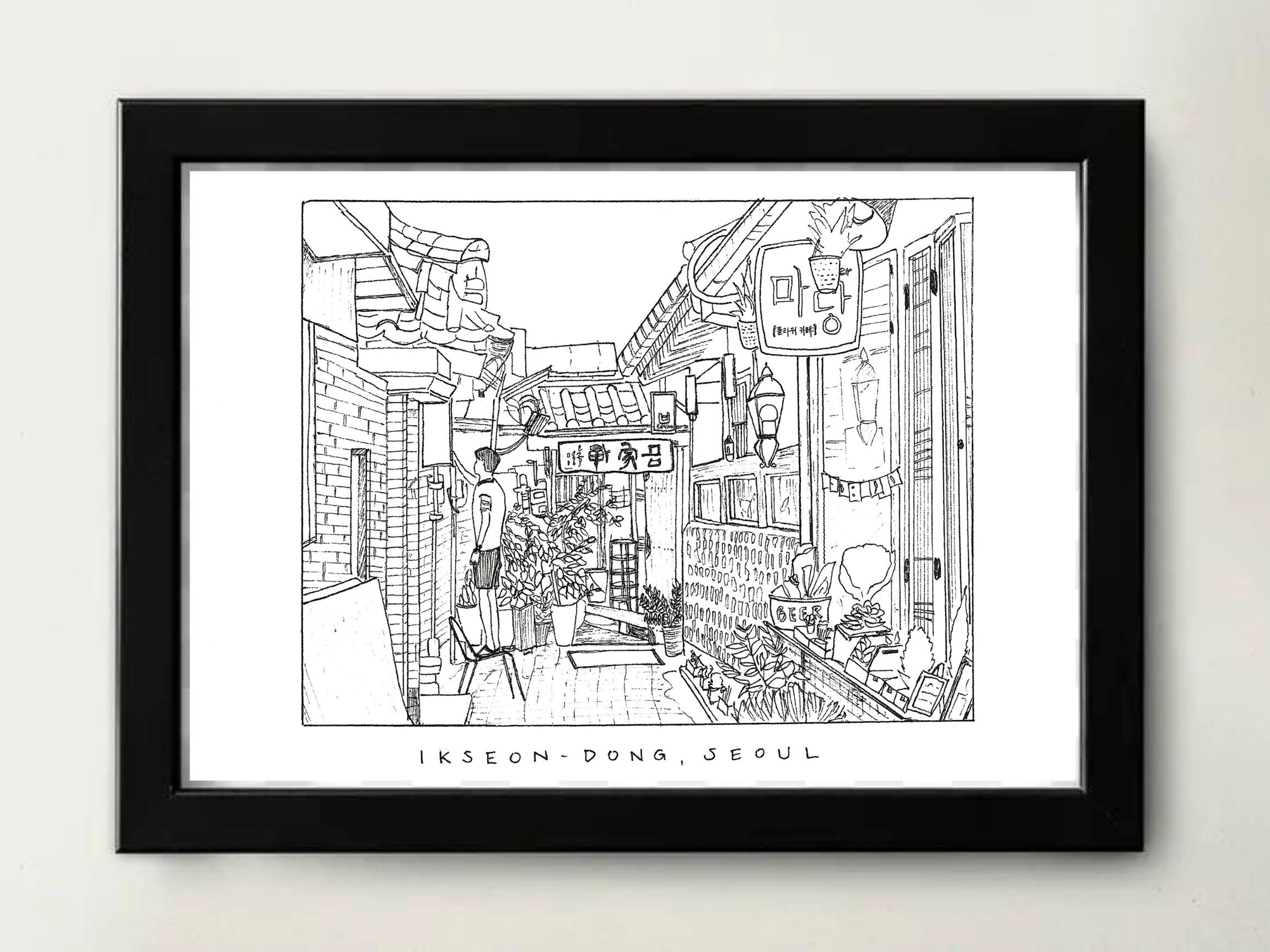 Art Print - Ikseon-dong, Seoul Handdrawn Pen Drawing - Korean Art - Etsy