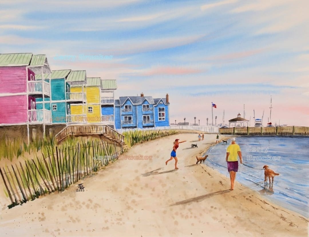 LBI Dog Beach at Bay Village Painting Long Beach Island Beach Haven ...