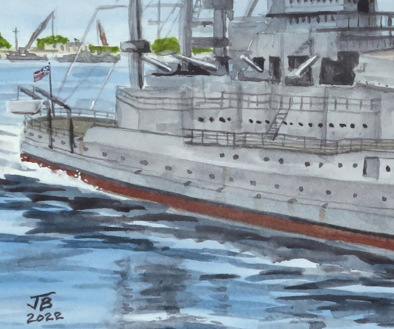 USS Arizona Painting Reproduction Hawaii Battleship BB-39 Fine Art ...