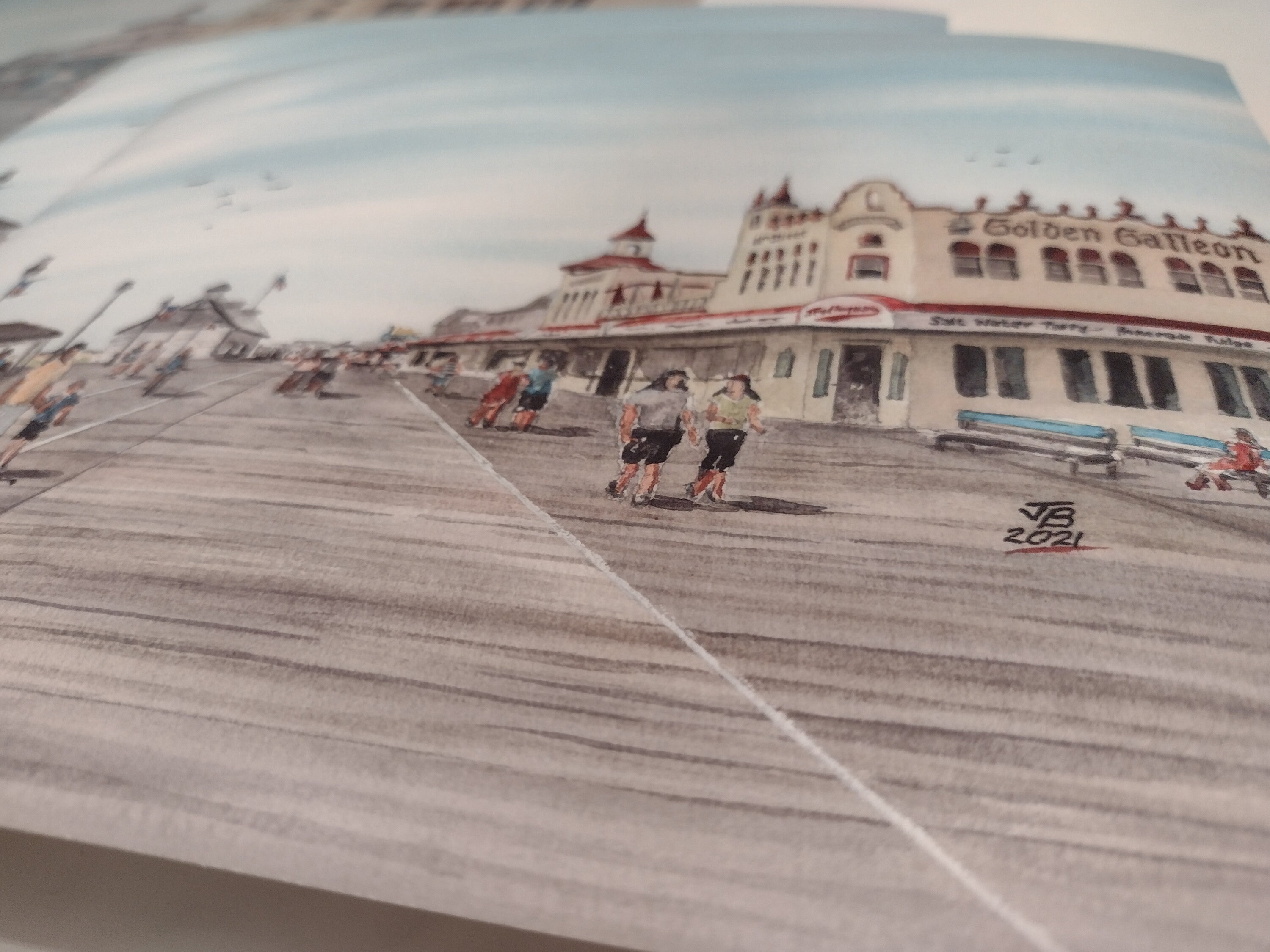Ocean City Boardwalk Painting OC Goldengalleon Fralinger's Jersey Shore ...