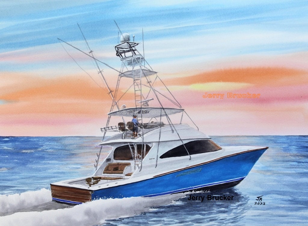 Viking 62 Sportfish Painting Fine Art Reproduction Print of My Hand ...
