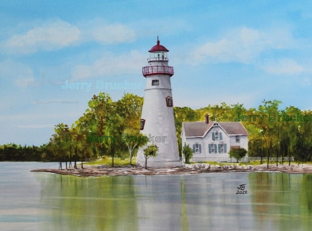 Marblehead Lighthouse Painting Reproduction My Hand Made Watercolor ...