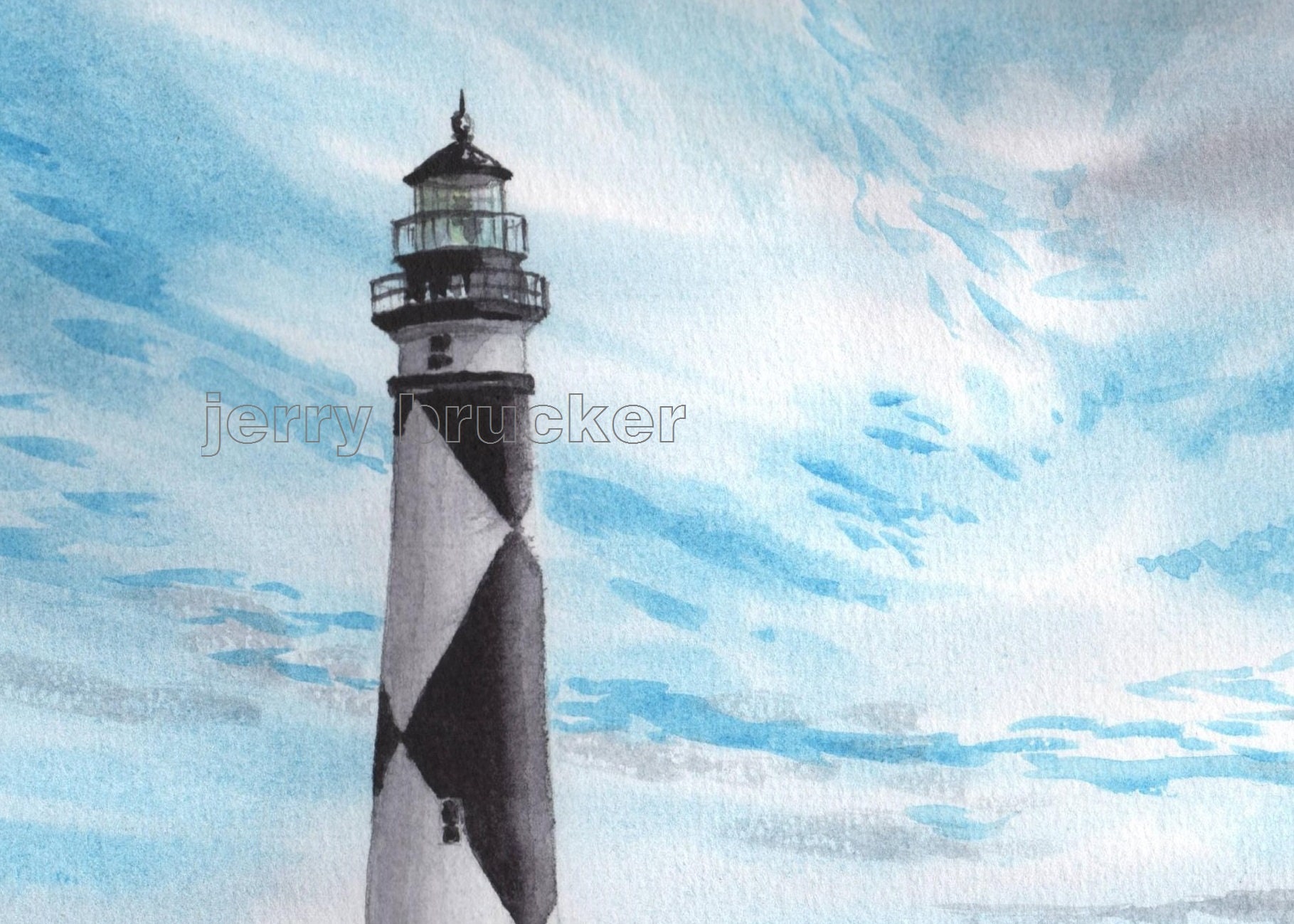 Cape Lookout Lighthouse Painting Coastal Cape OBX Seascape - Etsy