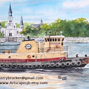 Tug Boat Mississippi St Louis Cathedral New Orleans Jackson Square ...