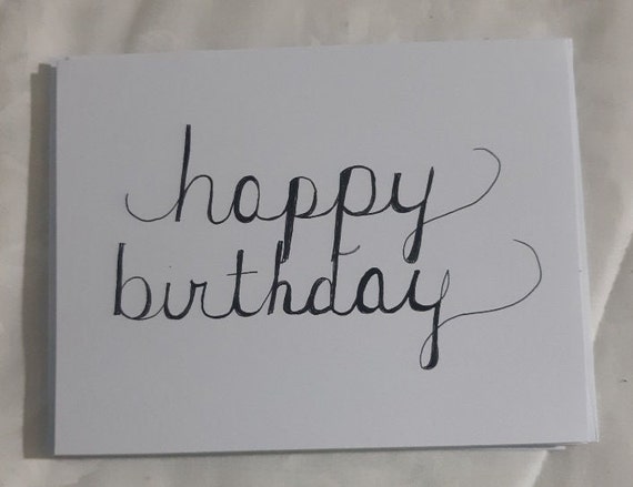 Calligraphy Birthday Cards - Etsy