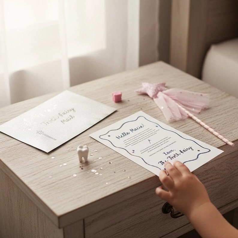 Personalized Tooth Fairy Letter With Glitter Wand and Tooth Chest - Etsy