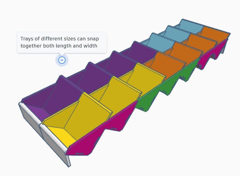 Trading Card Sorting Tray STL for Standard TCG CCG - Snaps Together - Multiple Options Included ...