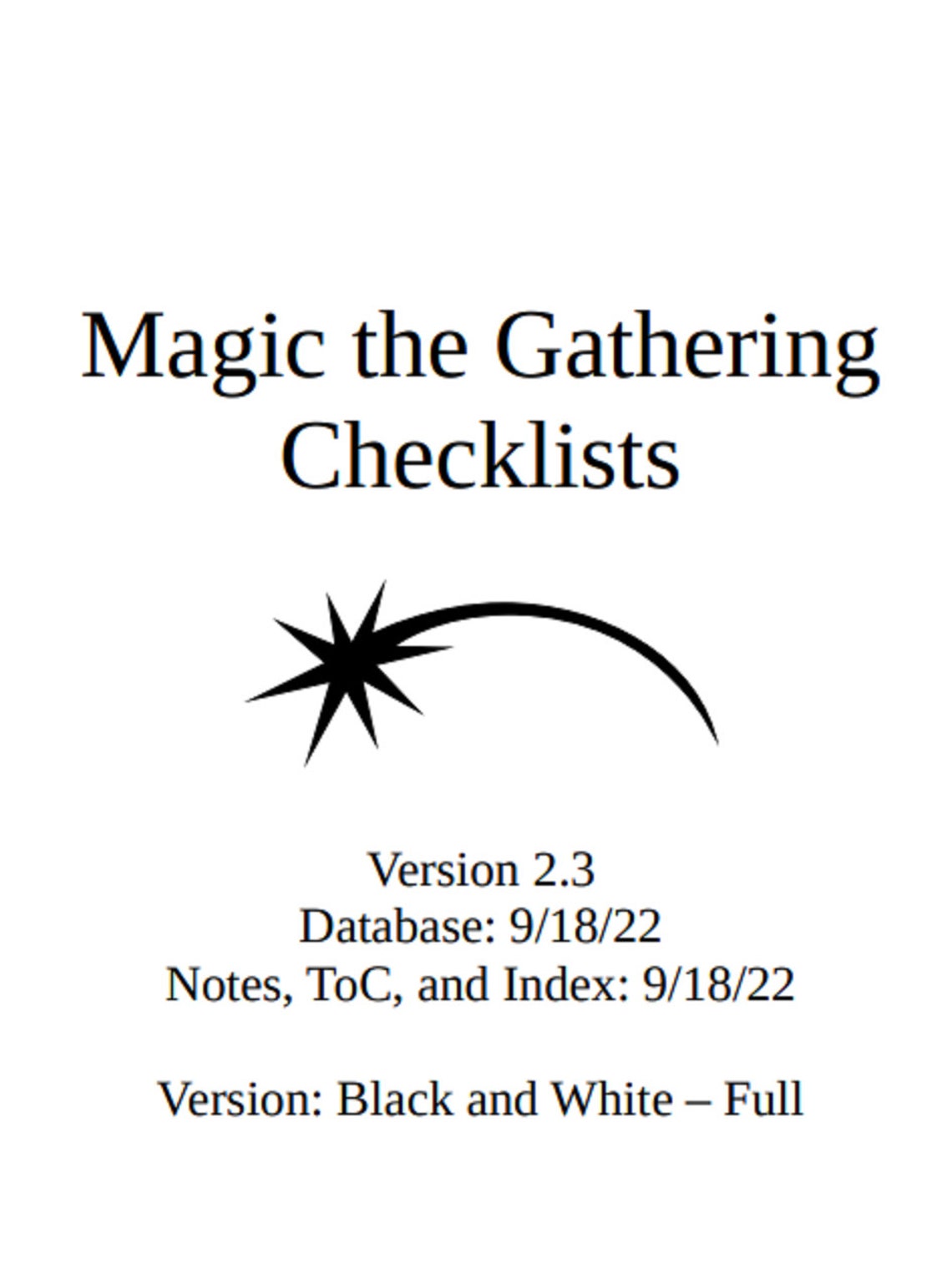 Printable Full Black and White Magic the Gathering Unofficial - Etsy