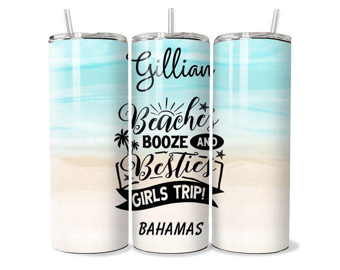 Girls Trip Vacation Tumblers, All Girls Matching Tumblers, Beach Sunset ...
