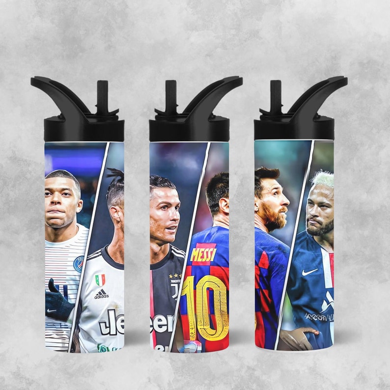 Soccer 20oz Tumbler, Lionel Messi, Water Bottle, Travel Mug ...