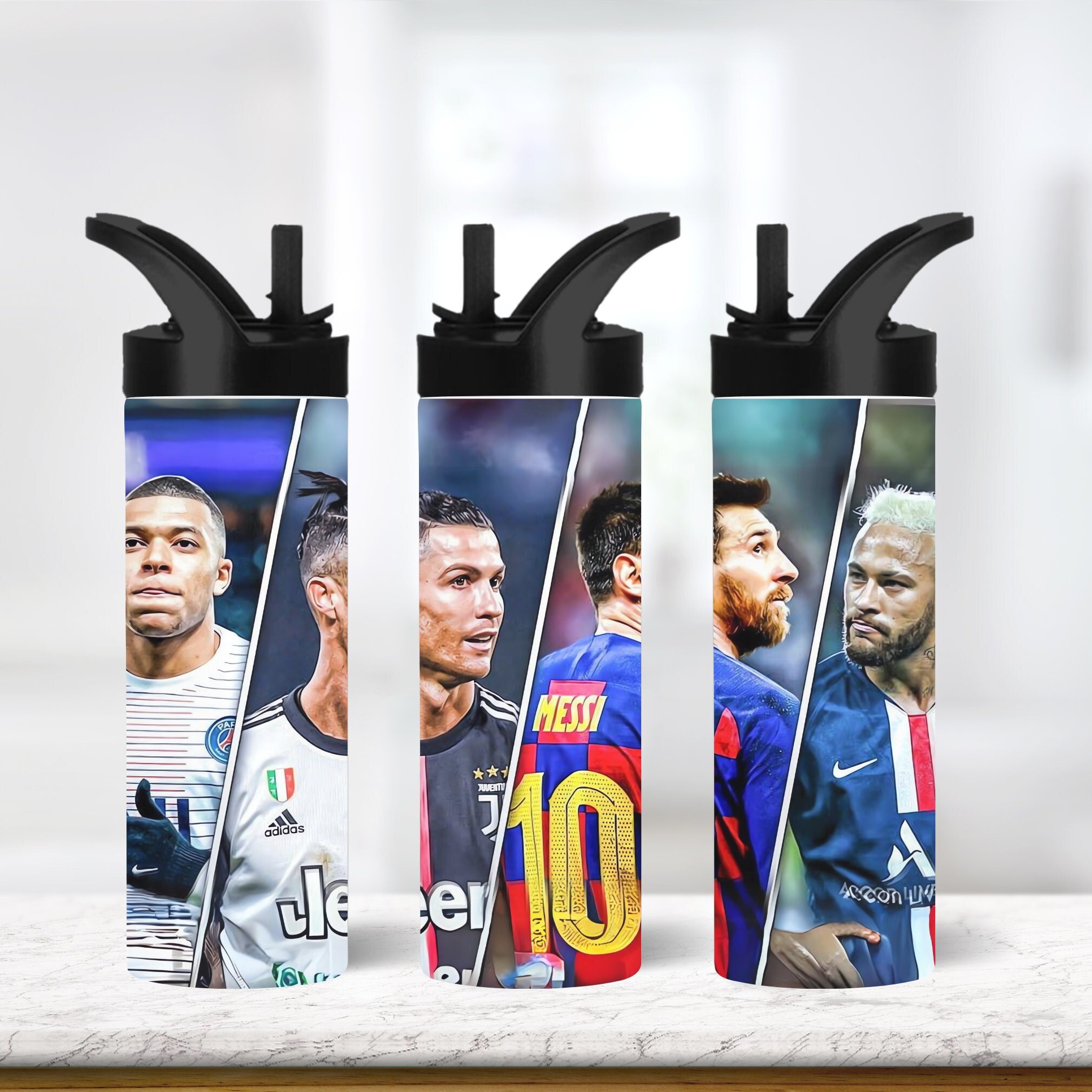 Soccer 20oz Tumbler, Lionel Messi, Water Bottle, Travel Mug ...