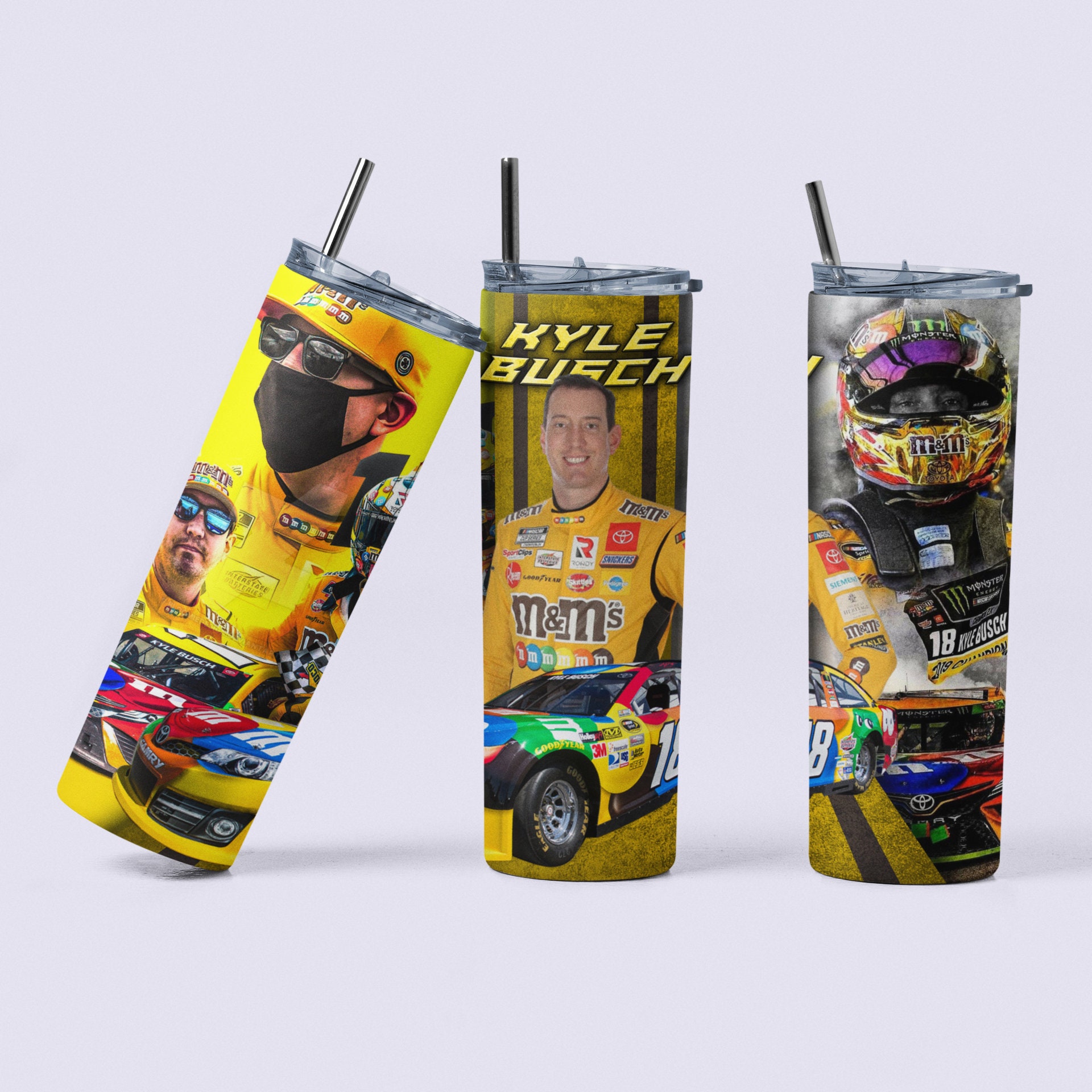 Kyle Busch 20oz Tumbler Nascar Fan Larson Gift for Dad Nascar Racing ...
