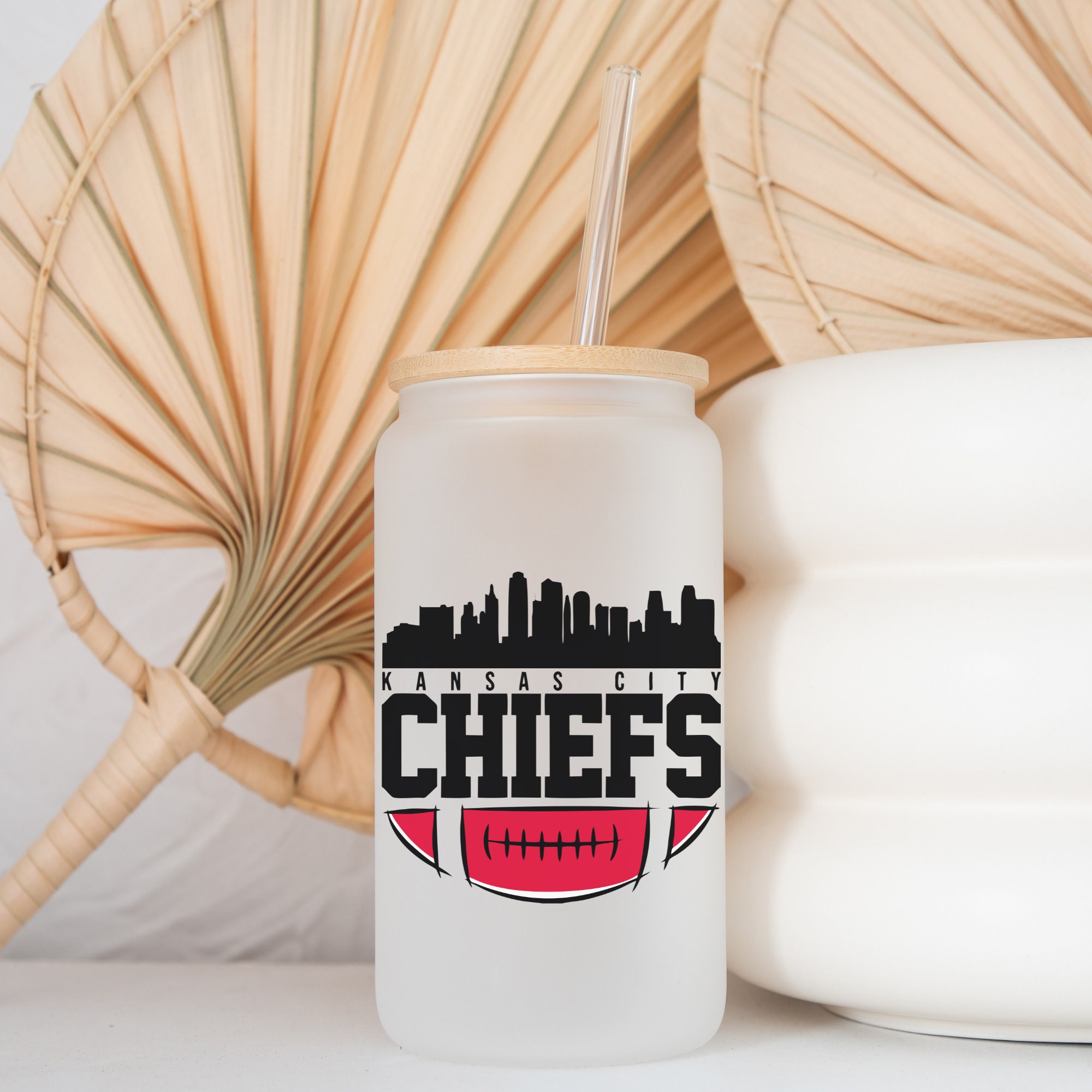 Kansas City Chiefs Beer Can Glass, 16 Oz Coffee Glass, Gifts for Him ...