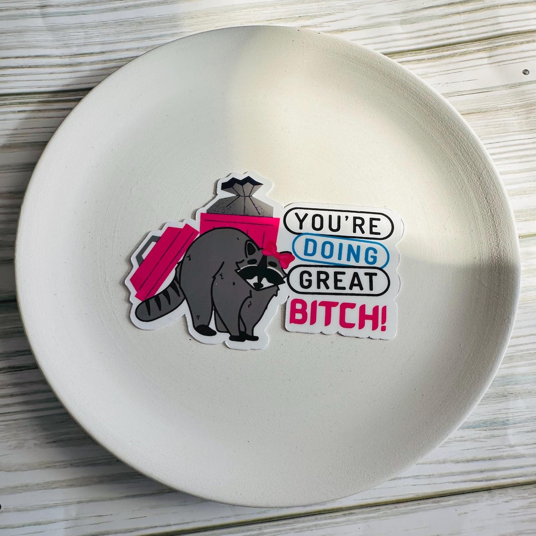 You're Doing Great Sticker, Raccoon Sticker, Motivational Stickers for ...