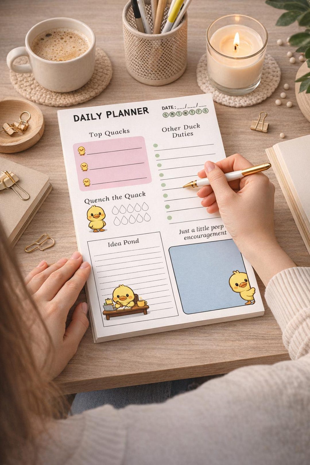 Duck-themed Daily Planner Notepad, Spring Decor Stationery - Etsy