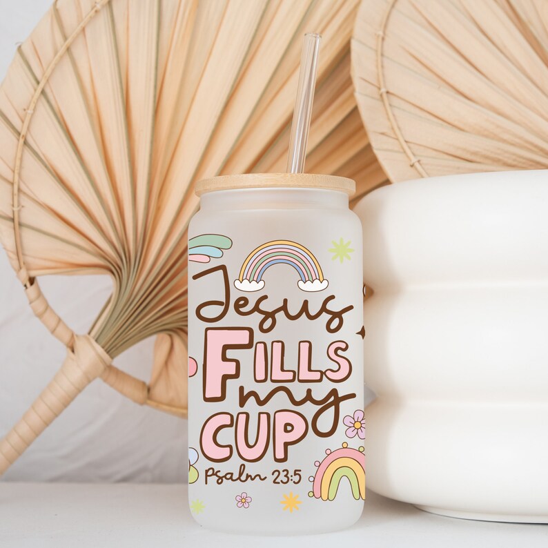 Christian Affirmation Iced Coffee Cup, Christian Glass Tumbler, Beer ...