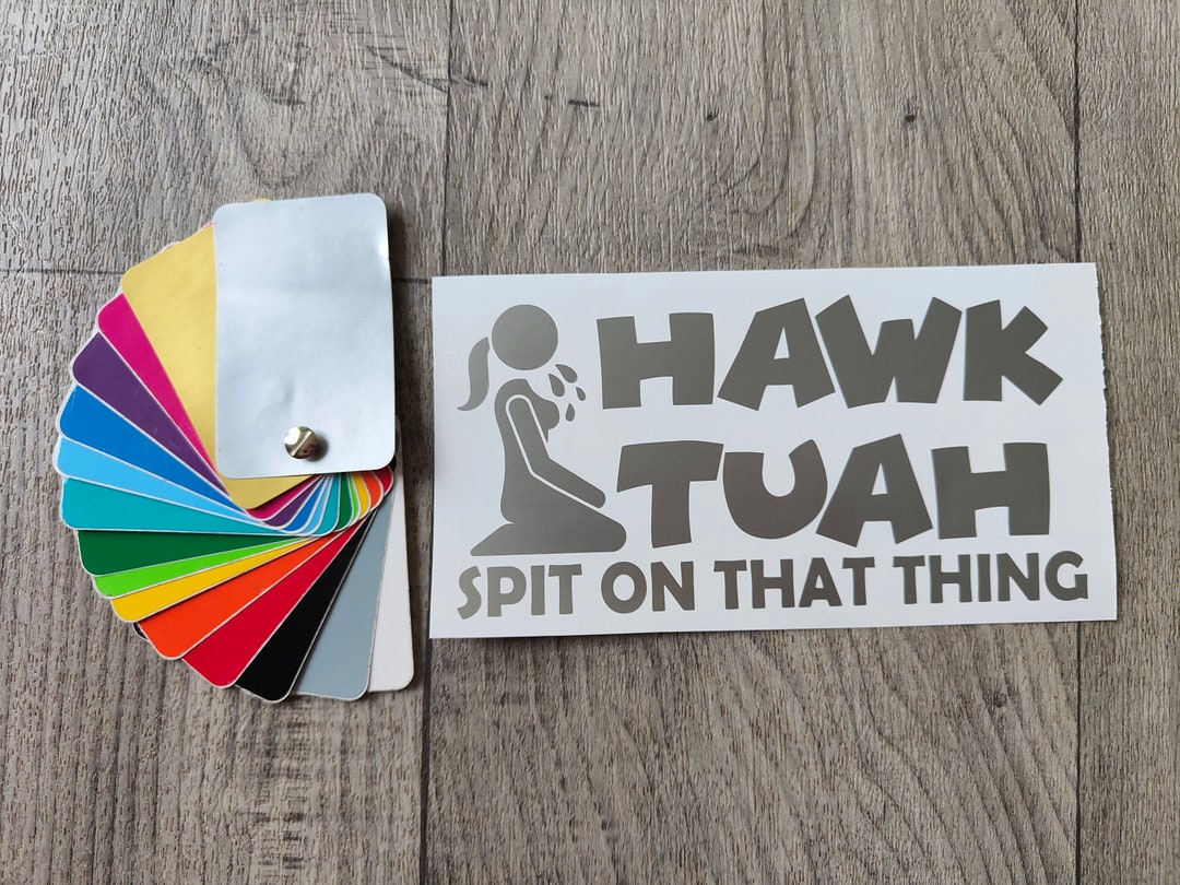 Hawk Tuah Vinyl Sticker Funny Van Car Decal Window Spit on That Thang ...