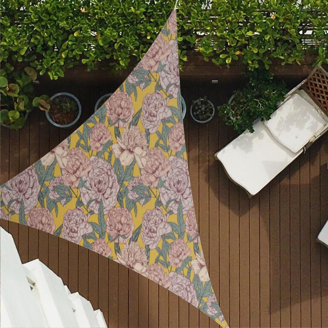 Pink Blossom Peonies Z158 | Sun Shade Sail, Triangular Shade Sail, Sun ...