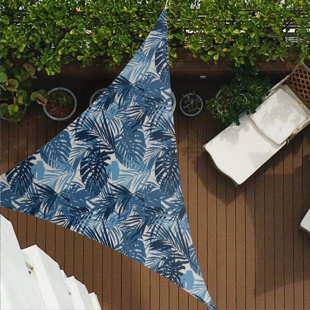 Tropical Blue Leaves Z368 | Sun Shade Sail, Triangular Shade Sail, Sun ...