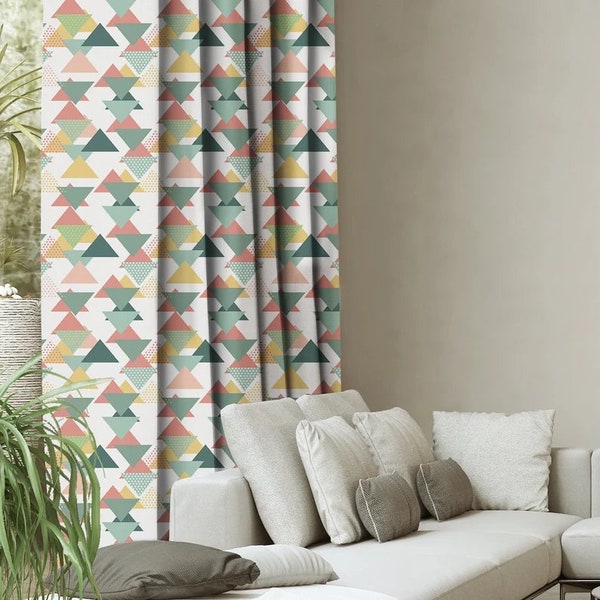 Geometric Curtains - Etsy