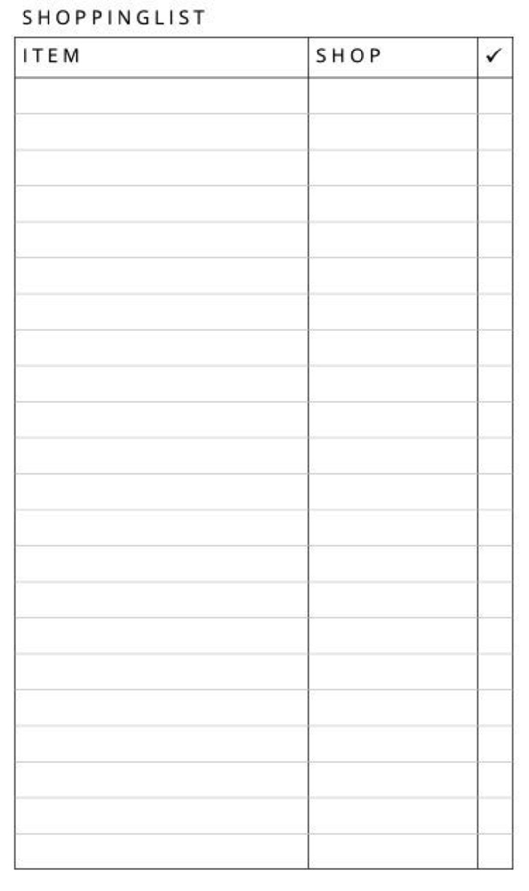 Printable Pocket Insert Shopping List - Etsy