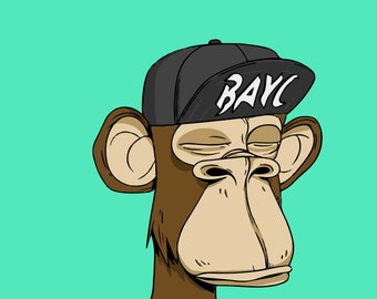 Poster Bored Ape Yacht Club Monkey - A2 250GSM - NFT Bitcoin Metaverse ...