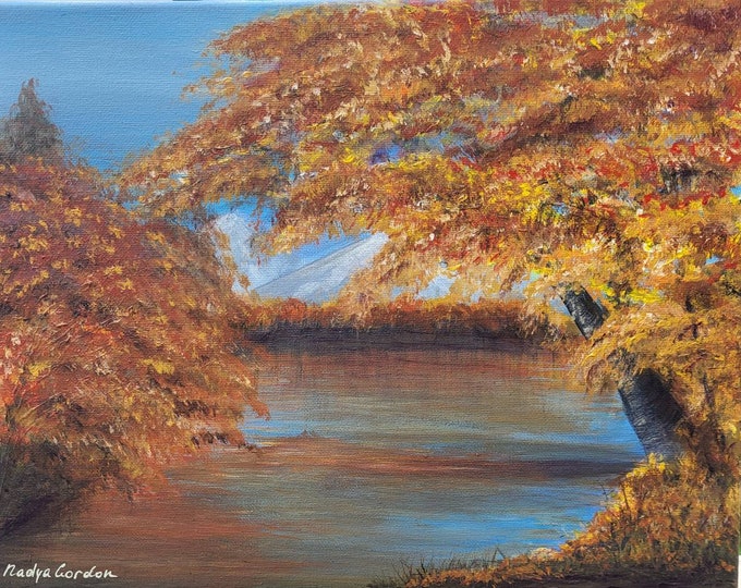 Lake in the Fall Painting Original Art by Nadya Gordon - Etsy