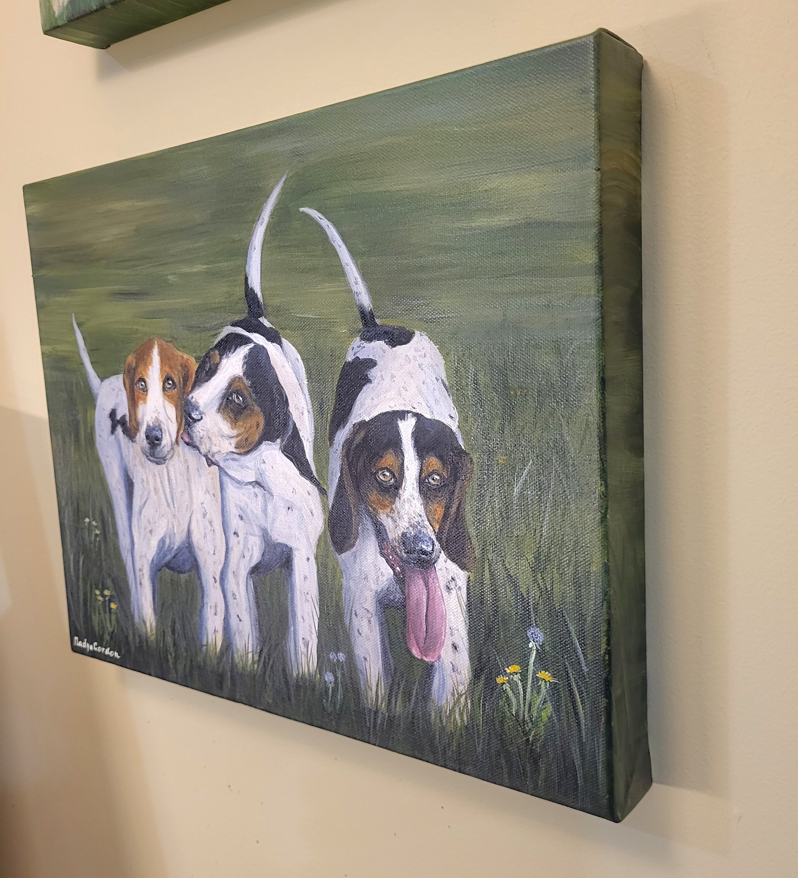 Hound Dogs Original Painting Art by Nadya Gordon / Foxhounds / Treeing ...