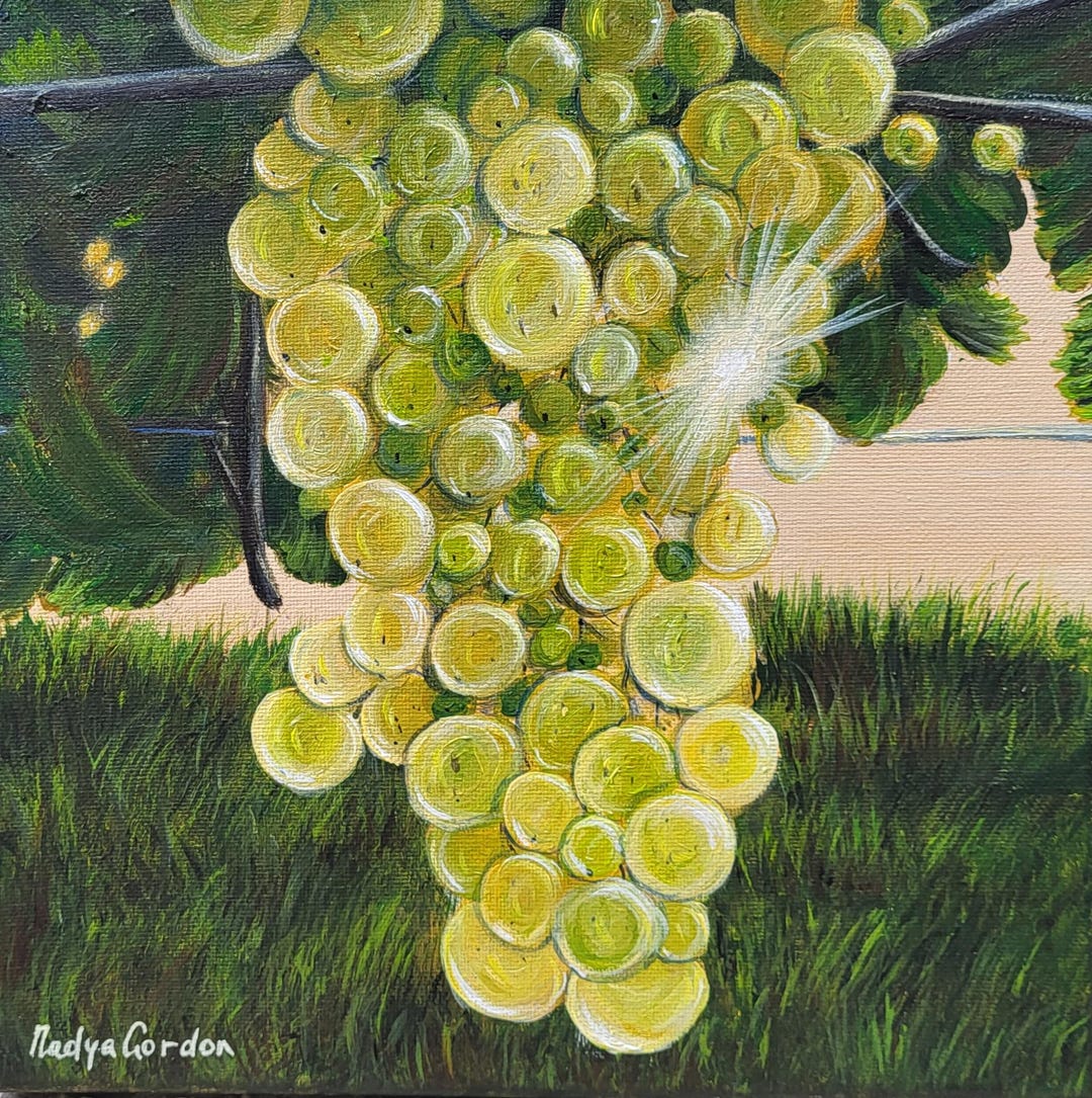 Sun-kissed Grapes - Original Acrylic Painting on Stretched Canvas ...