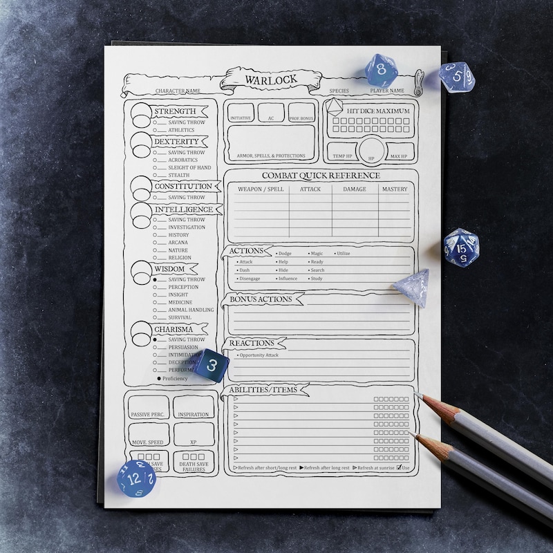 Dnd 5e 2024 character sheet fillable pdf - Etsy Italia