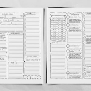 Rogue Character Sheet - D&D 5e - Etsy