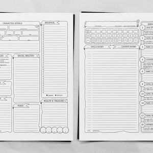 Bard Character Sheet - D&D 5e - Etsy