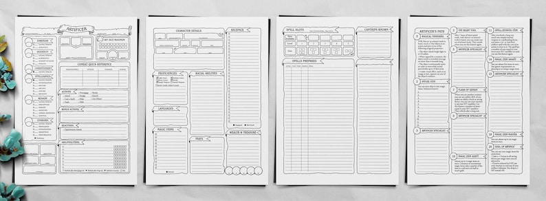 Artificer Character Sheet D&D 5e - Etsy UK