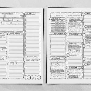 Paladin Character Sheet - D&D 5e - Etsy