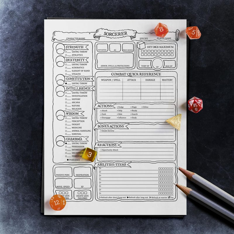 Beginner Dnd Sheets - Etsy