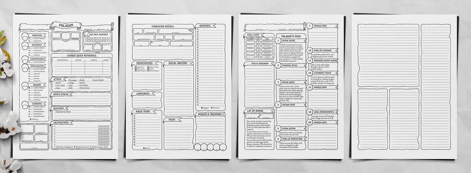 12 Character Sheet Bundle D&D 5e | Etsy