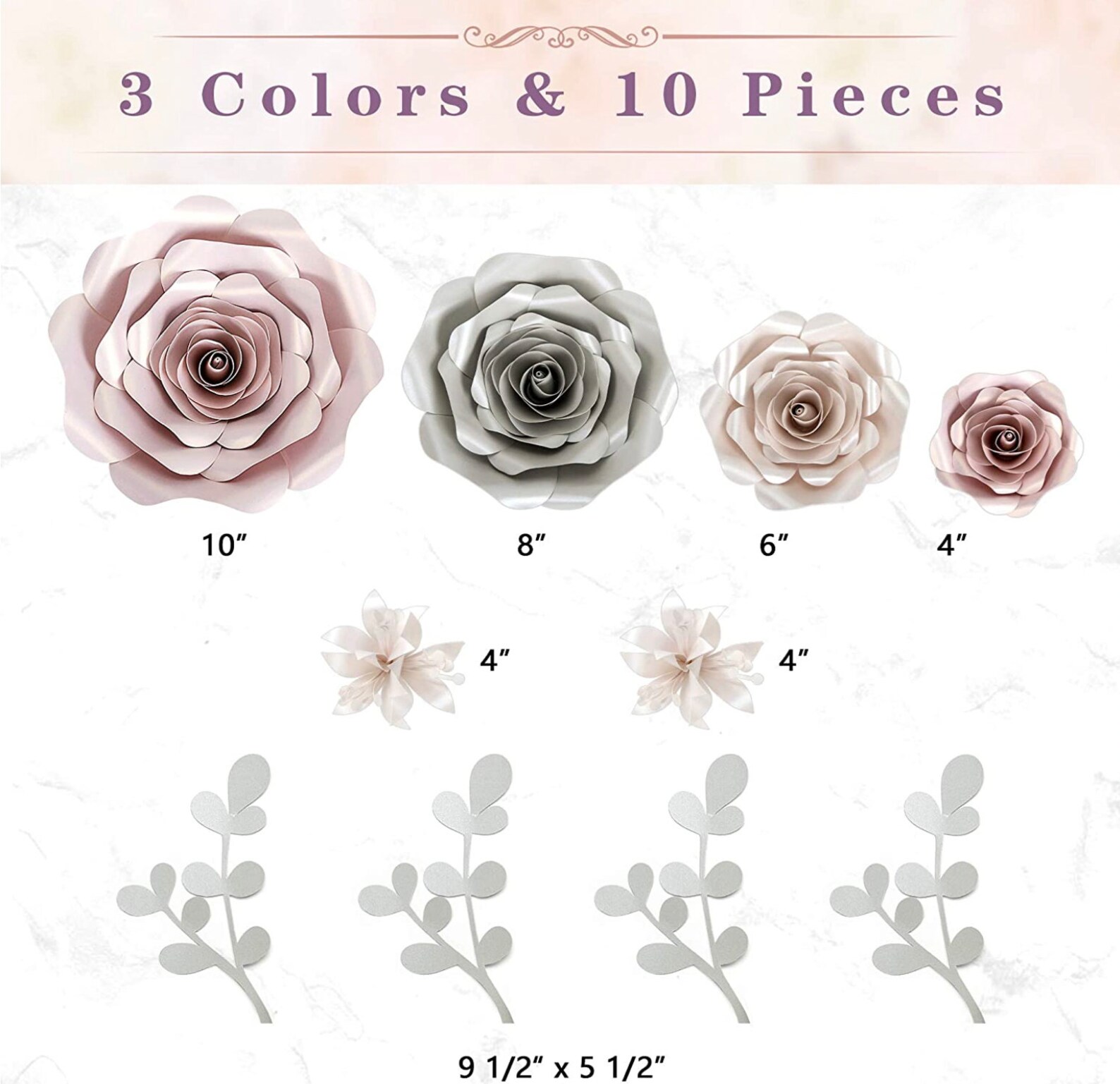 PINK PAPER FLOWERS Decorations for Wall, Wedding, Bridal Shower, Baby ...