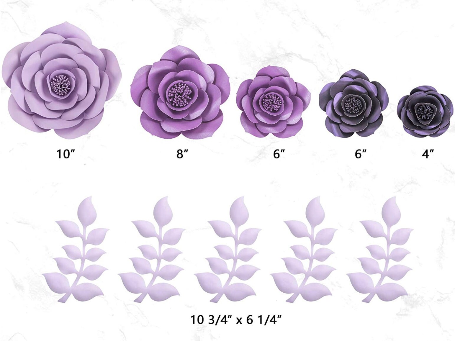 PURPLE PAPER FLOWERS Decorations for Wall, Wedding, Bridal Shower, Baby ...