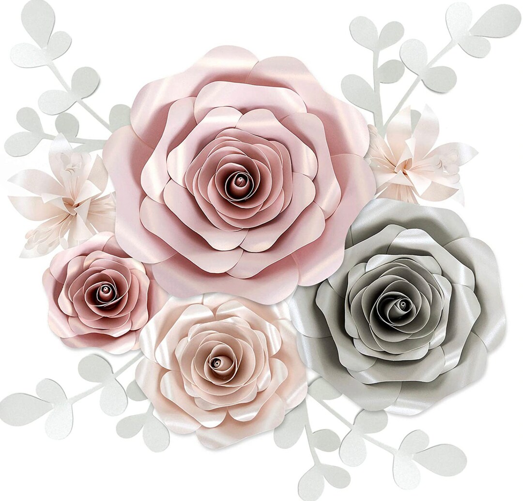PINK PAPER FLOWERS Decorations for Wall, Wedding, Bridal Shower, Baby ...