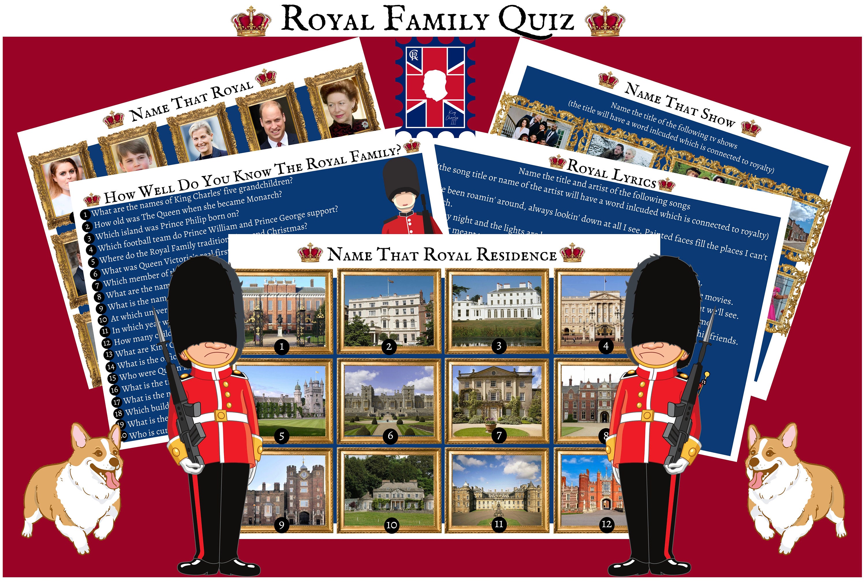 Royal Family Quiz Coronation Quiz Questions and Answers - Etsy UK