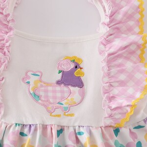 Girls Applique Floral Ruffle Hen Dress - Etsy