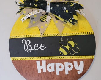 SPRING HAS SPRUNG Bee Door Sign Hanger Hanging Plaque Seasonal Spring ...