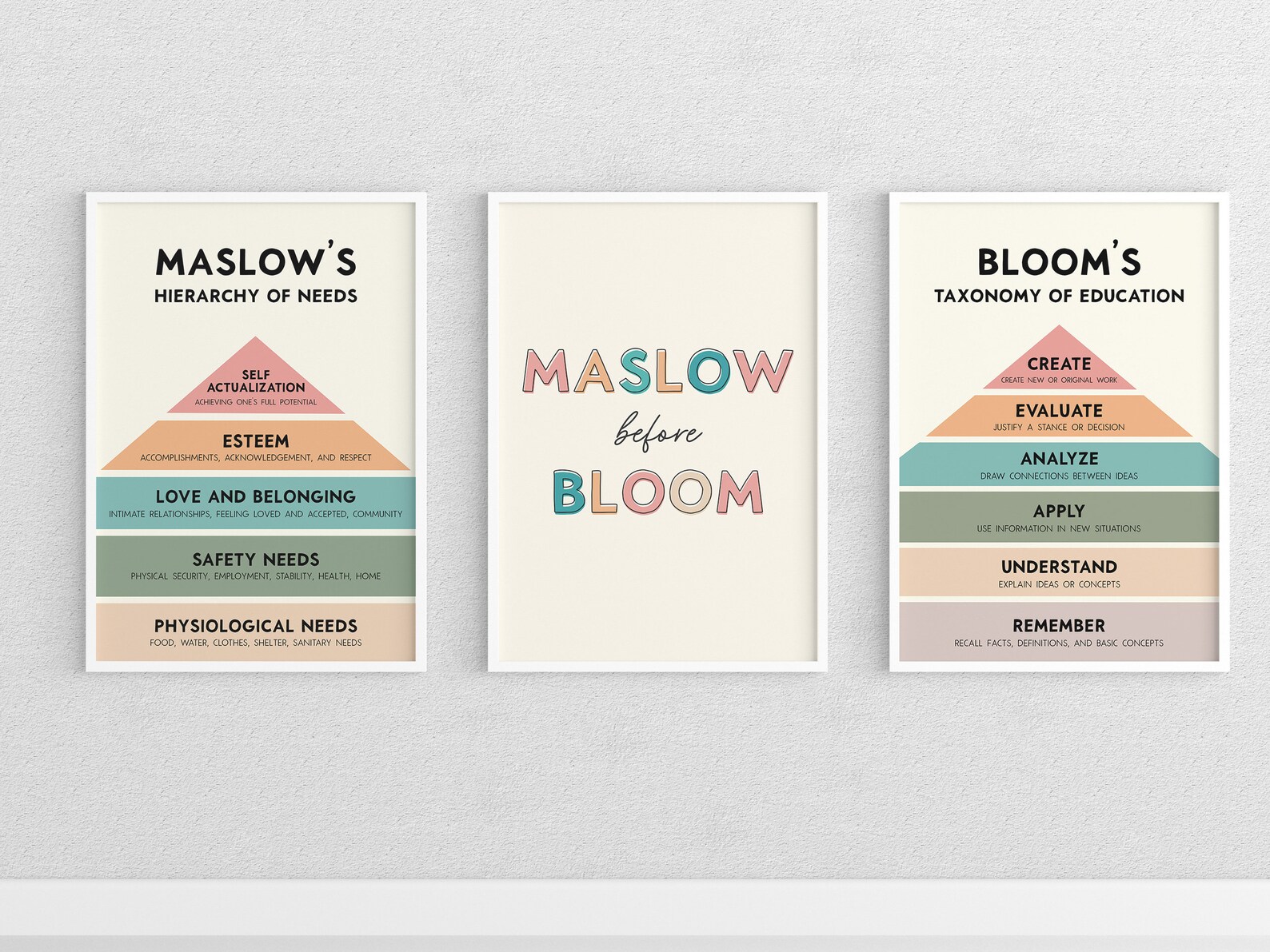 Maslow's Hierarchy of Needs Maslow Before Bloom - Etsy