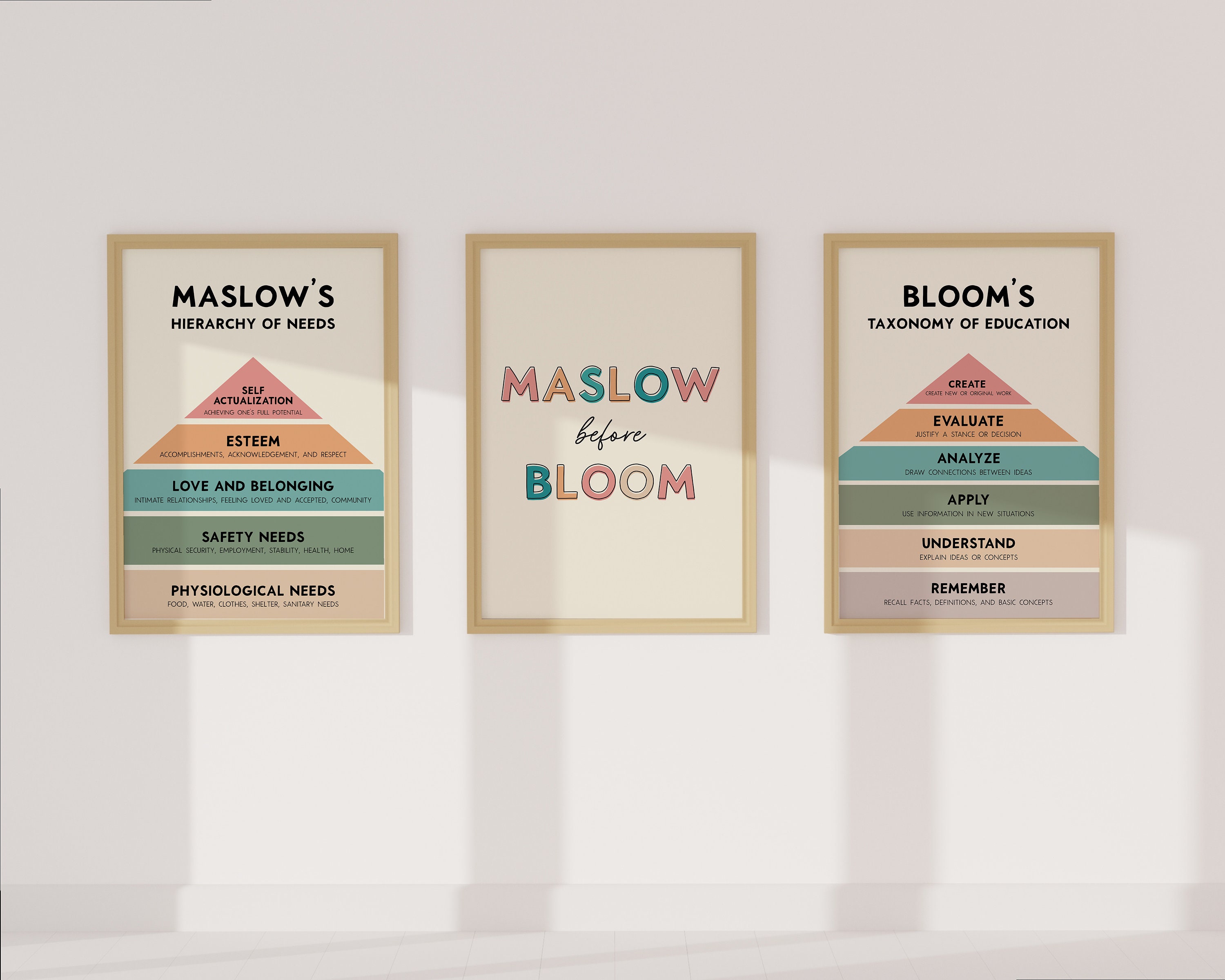 Maslow's Hierarchy of Needs Maslow Before Bloom - Etsy