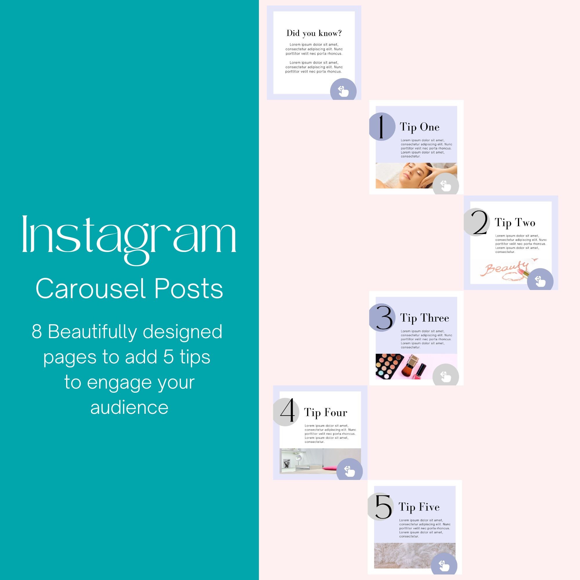 Instagram Carousel Template Lavender Beauty Social Media Canva Template ...