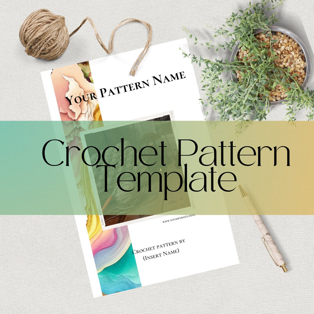 Crochet Pattern Template Canva: Canva Knit Pattern Template - Etsy