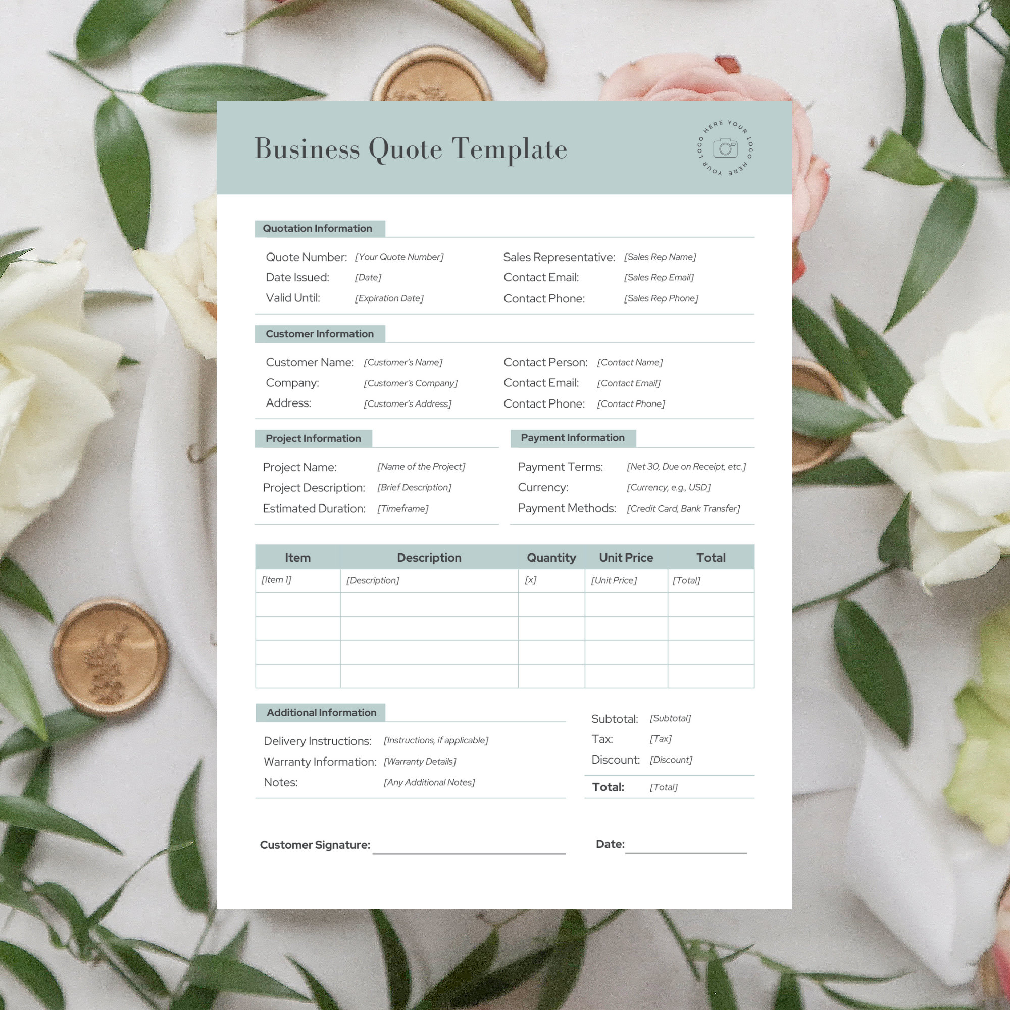 Professional Business Quote Template Canva EDITABLE Quote - Etsy