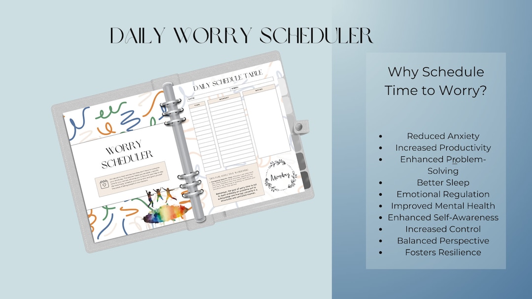 Daily Worry Diary Printable Anxiety Journal Printable Digital Worry ...